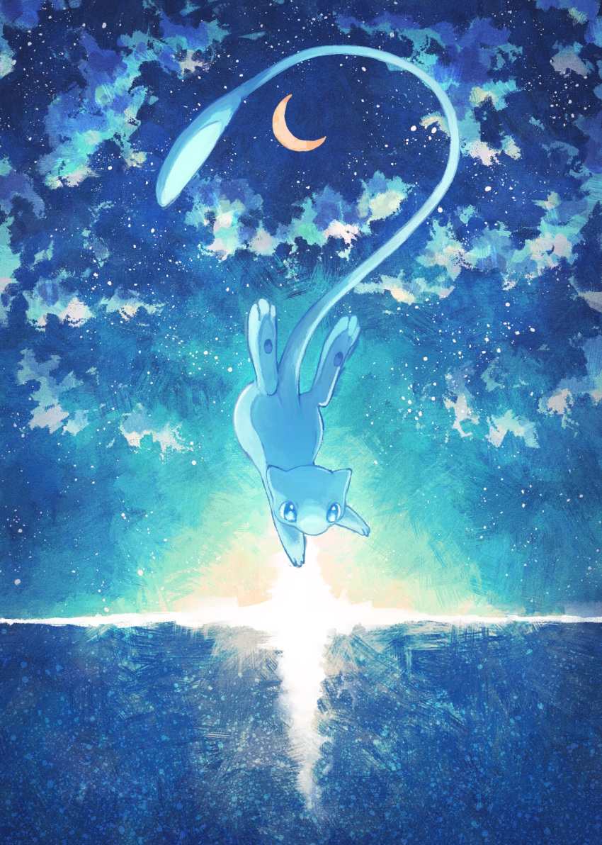 Safebooru - 7 phi 3 alternate color blue eyes blue fur crescent moon ...