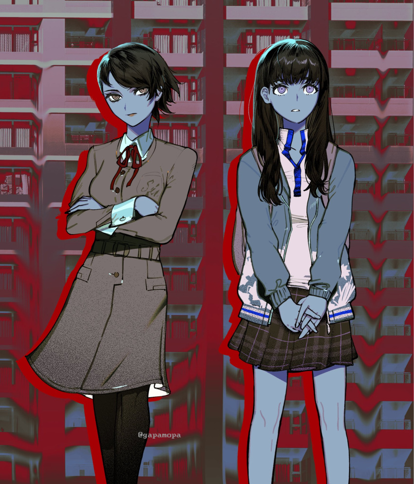 Safebooru - 2girls black hair gapamopa highres hiromine yoko isonokami ...