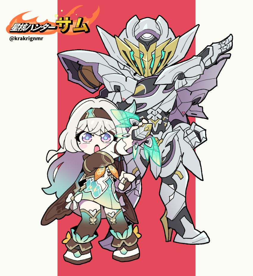 Safebooru - armor black hairband blue eyes blue pupils chibi commentary ...