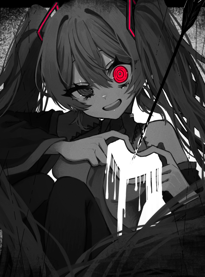 Safebooru - 1girl 4-finger heart hands absurdres aduma tobari arrow ...