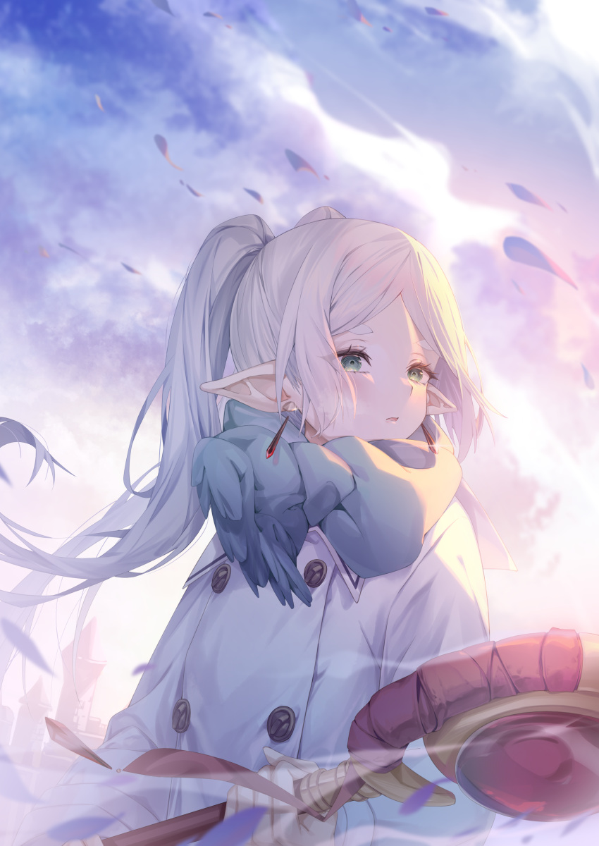 Safebooru - 1girl absurdres capelet dangle earrings drop earrings ...