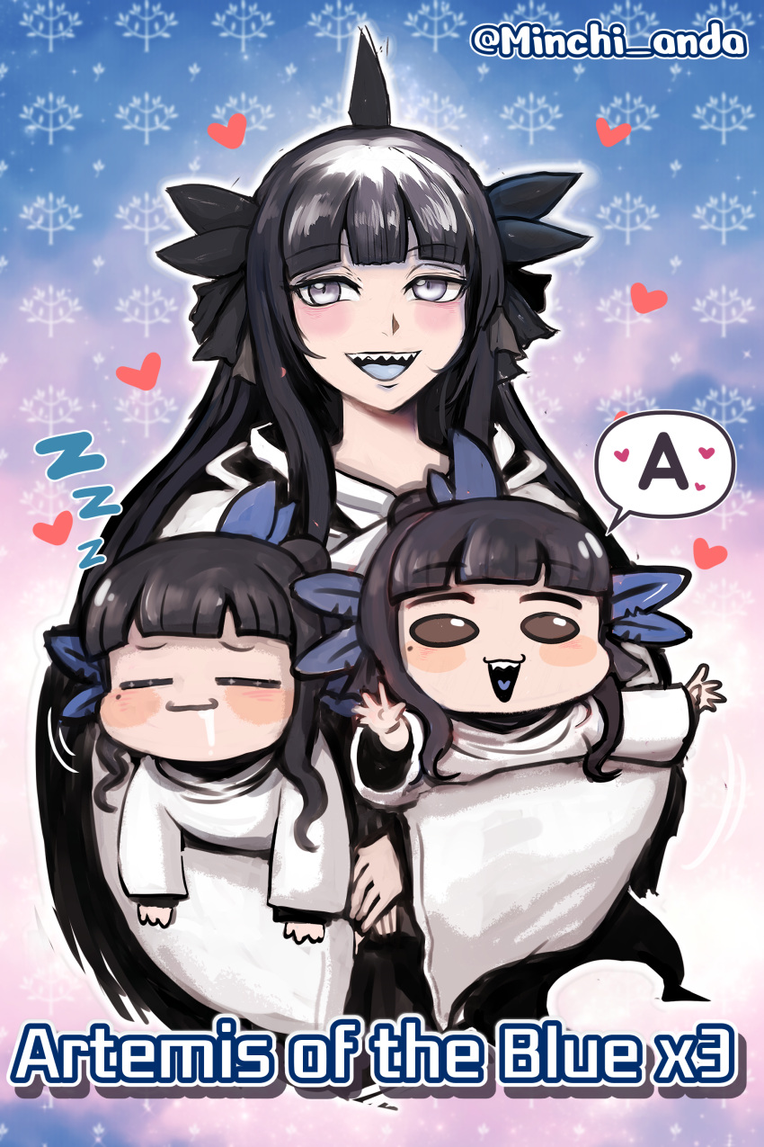 Safebooru - 3girls absurdres artemis of the blue artist name atelier live baby black hair blue ...