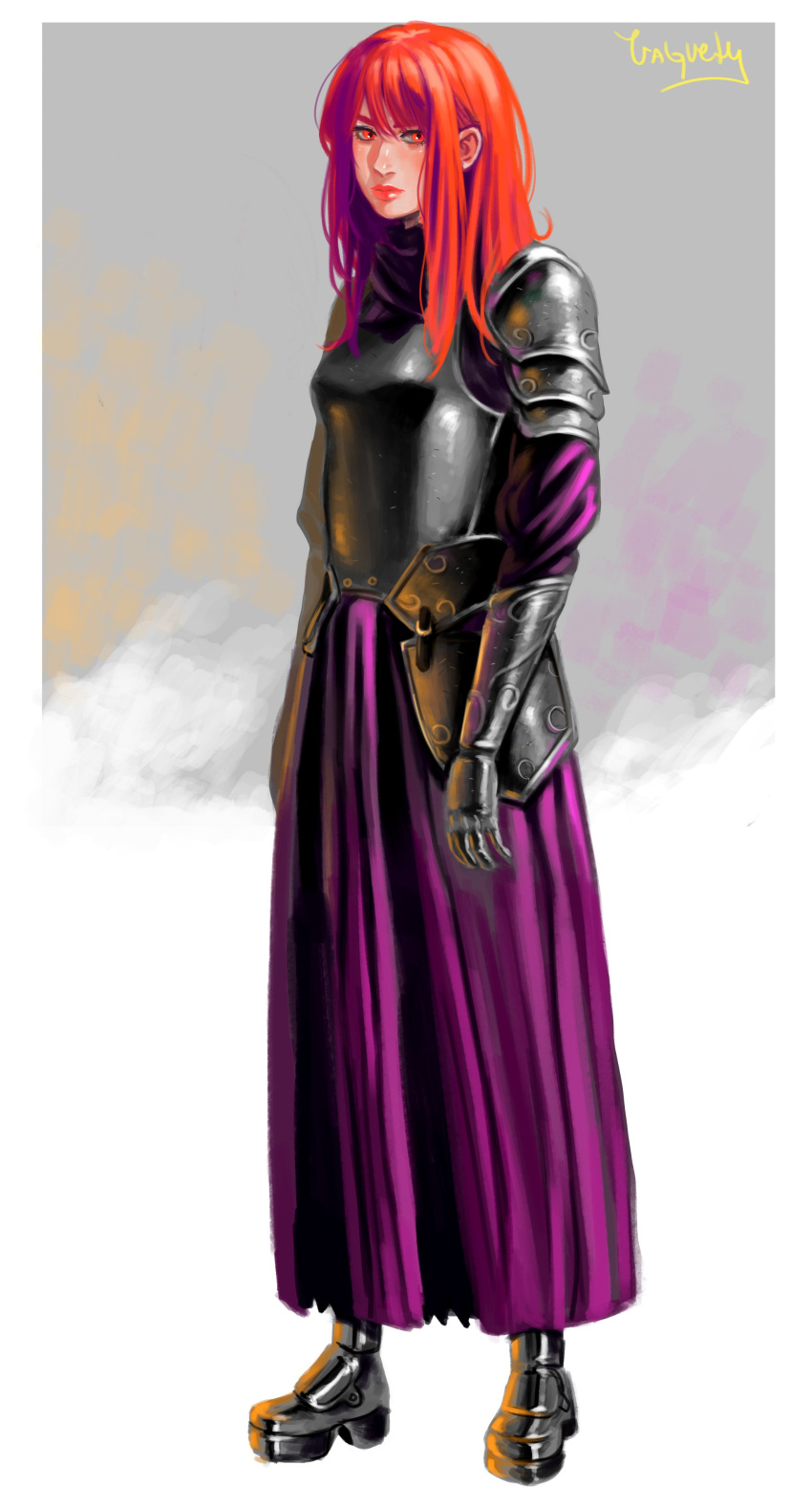 Safebooru - 1girl absurdres armor armored boots armored dress blush boots dress eyebrows hidden ...