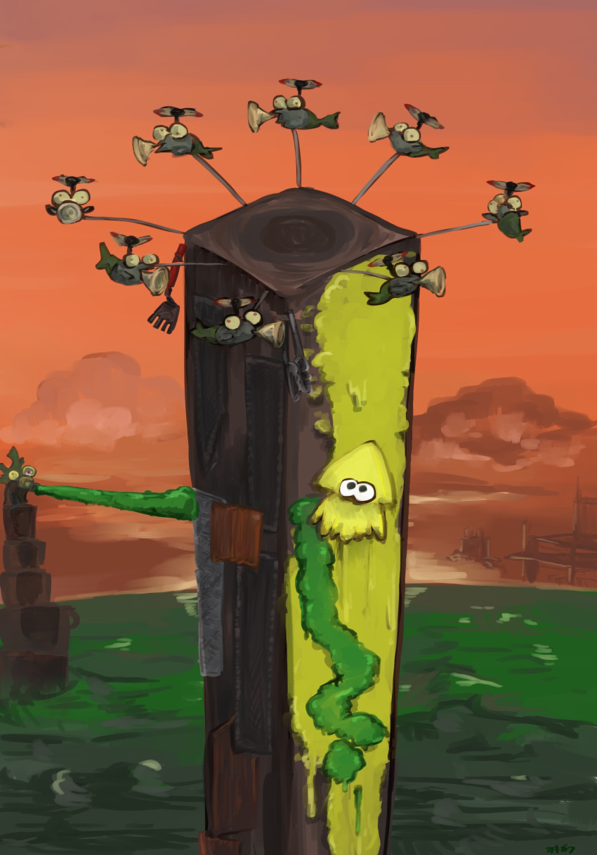 Safebooru - animal focus black eyes bulging eyes clouds colored sclera ...