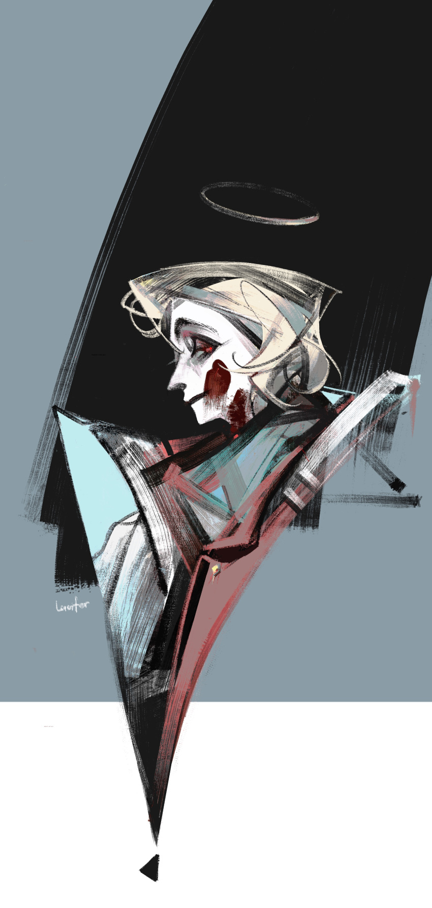 Safebooru - 1boy 2652893384 absurdres blonde hair blush stickers cropped torso demon boy from ...