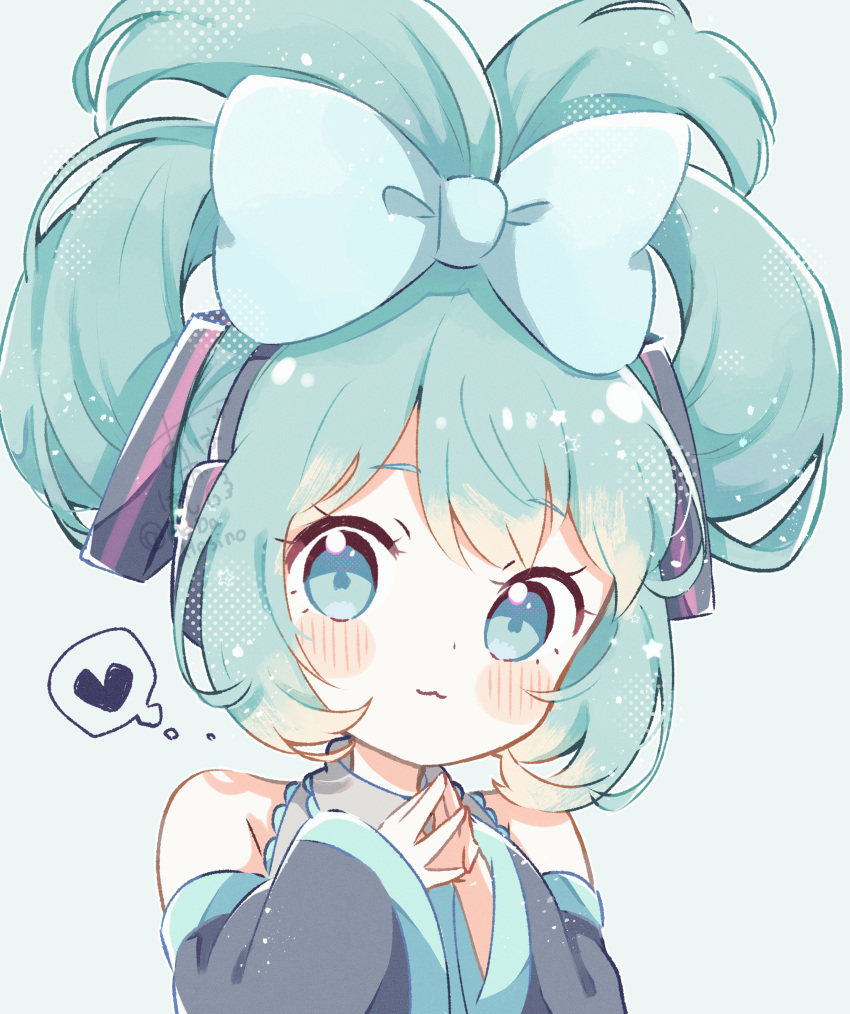 Safebooru - :3 absurdres aobahosino aqua bow aqua eyes aqua hair black ...