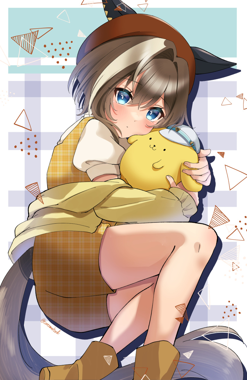 Safebooru - 1girl absurdres alternate costume animal ears beret blue eyes blush boots breasts ...