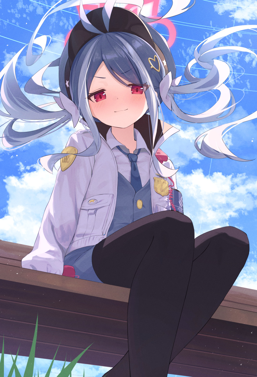 Safebooru - 1girl bitseon black pantyhose blue archive blue hair blue ...