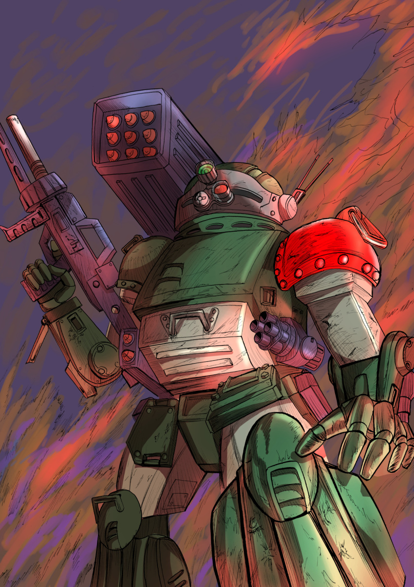 Safebooru - armor battle damage green armor gun handle highres ...