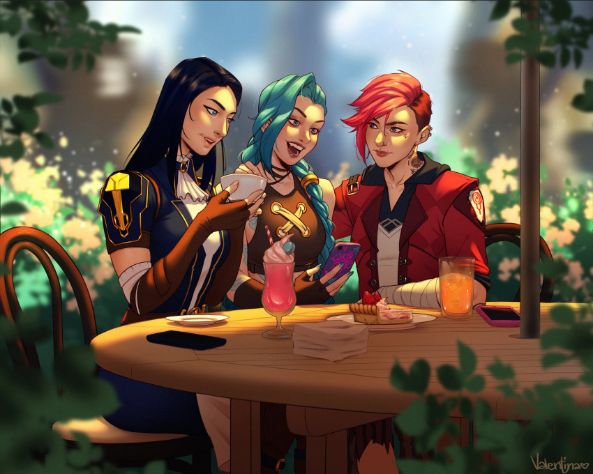 Safebooru - 3girls arcane: league of legends arcane caitlyn arcane jinx ...