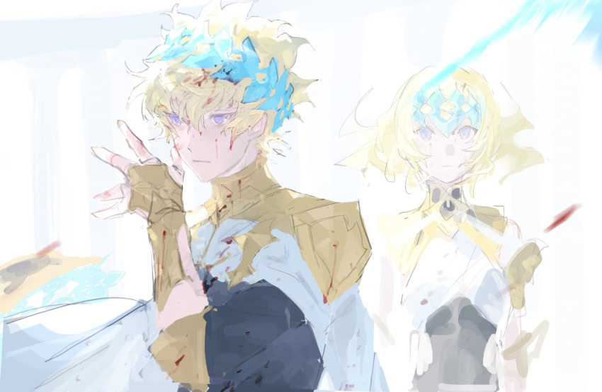 Safebooru - 1boy 1girl armor blonde hair blood blood on clothes blood ...