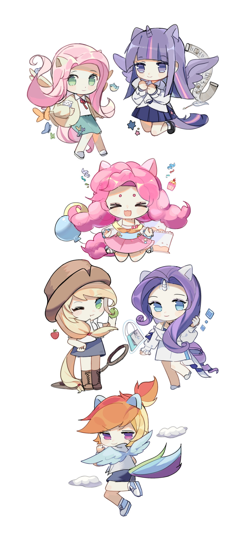 Safebooru - 6+girls absurdres adapted costume alternate skin color ...