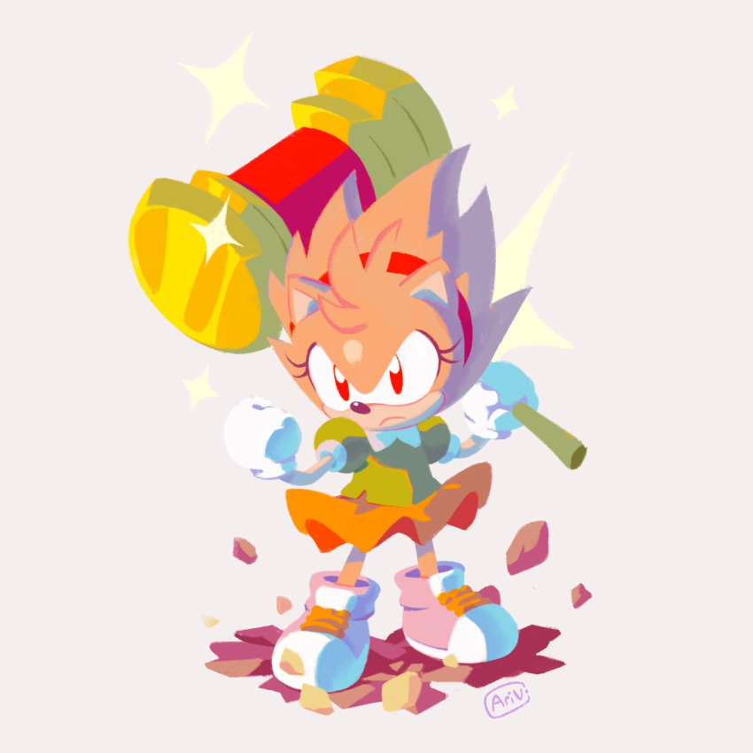 Safebooru - 1girl amy rose ari vsart black eyes furry furry female ...