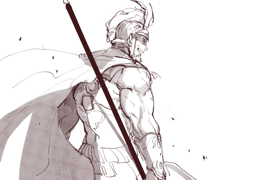 Safebooru - 1boy alternate costume alternate weapon beard braver cape ...