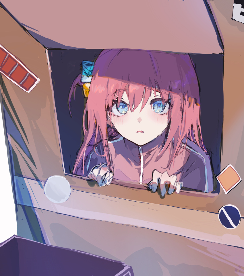Safebooru - 1girl absurdres blue eyes bocchi the rock! box cardboard ...
