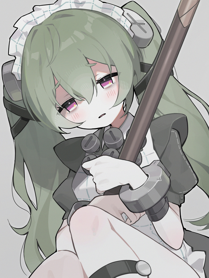 Safebooru - 1girl absurdres apron black dress blush commentary corin wickes cowlick cuffs dress ...