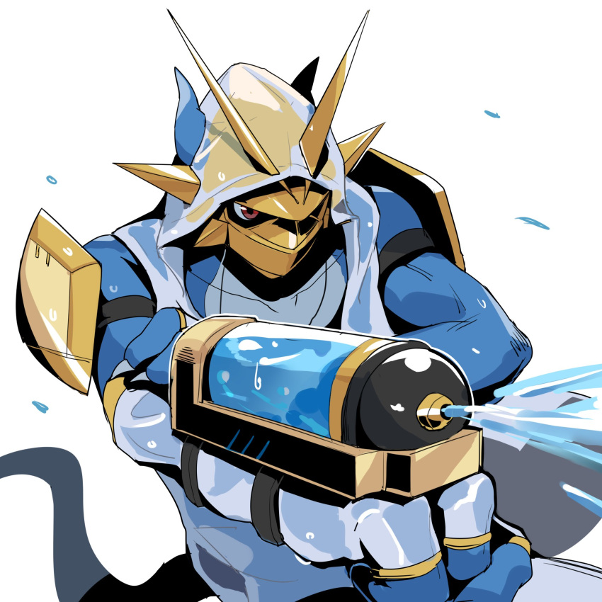 Safebooru - 1boy arm cannon armor blue skin colored skin cozhngzh2 ...