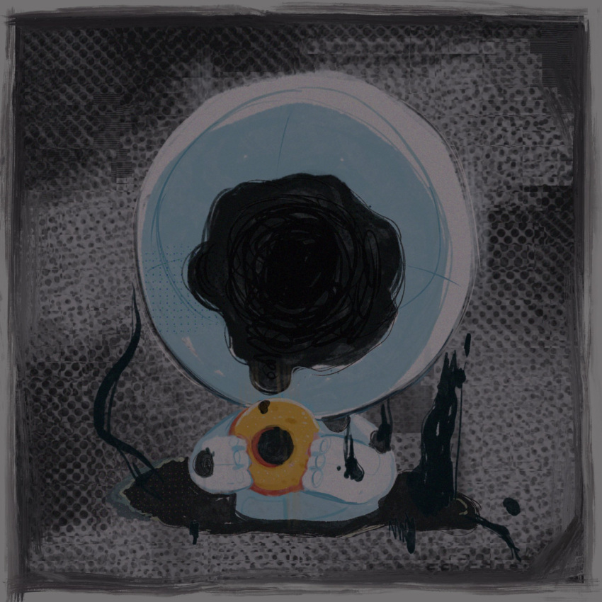 Safebooru - 1boy bagel chibi colored skin dark faceless food gaito-san ...