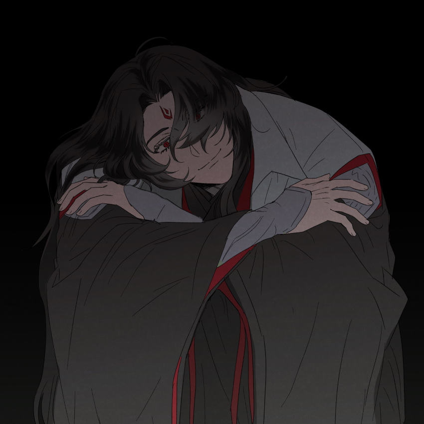 Safebooru - 1boy black background black hair black hanfu bracer chinese ...