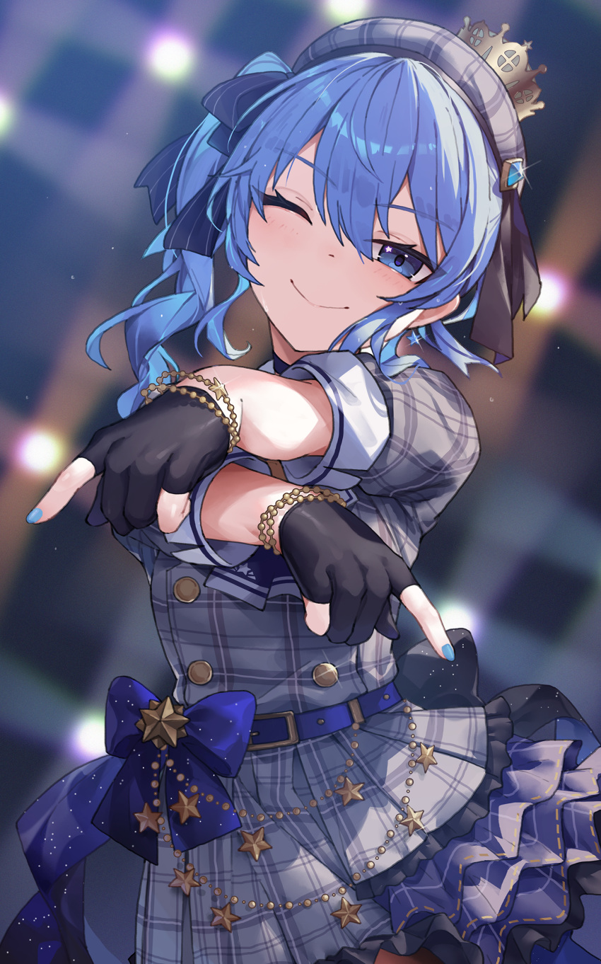Safebooru - 1girl absurdres belt beret bibideba (hololive) blue eyes ...