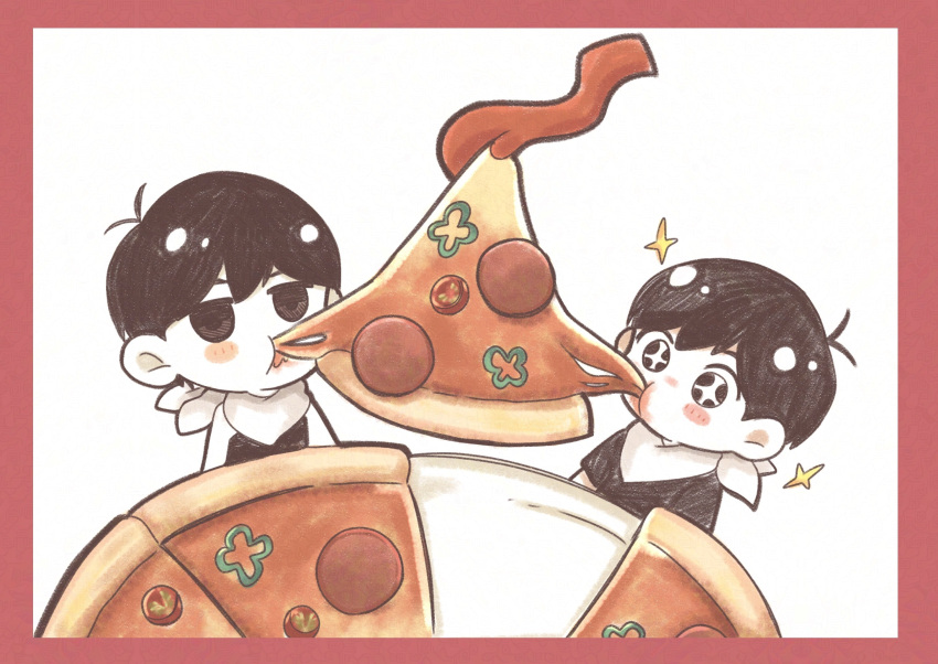 Safebooru - + + 2boys black eyes black hair blush stickers closed mouth ...