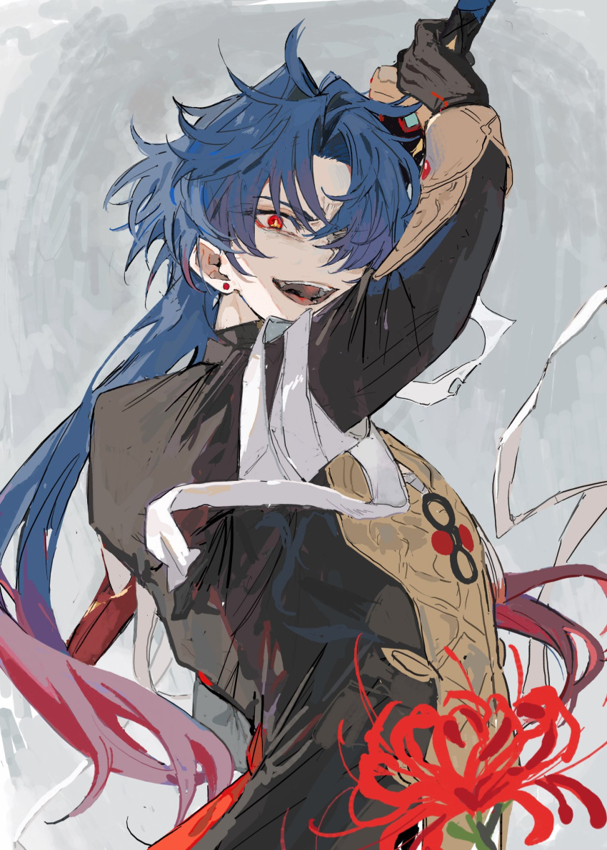 Safebooru - 1boy arm up bandaged arm bandages black gloves blade ...