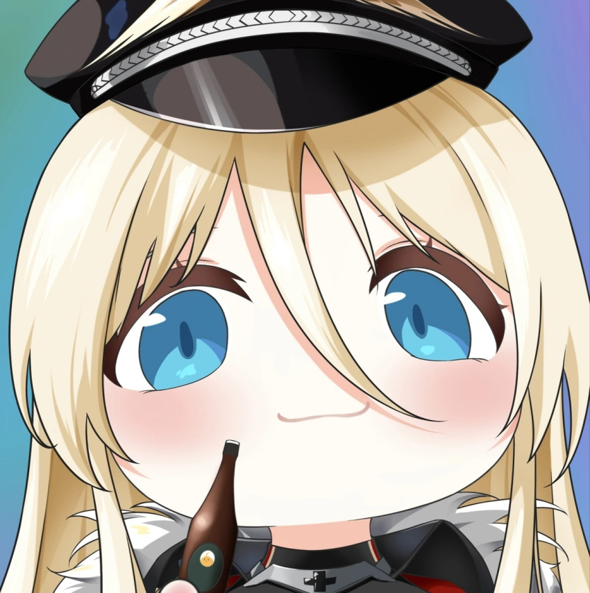 Safebooru - 1girl :3 azur lane bismarck (azur lane) bottle long hair quancy | 5036026