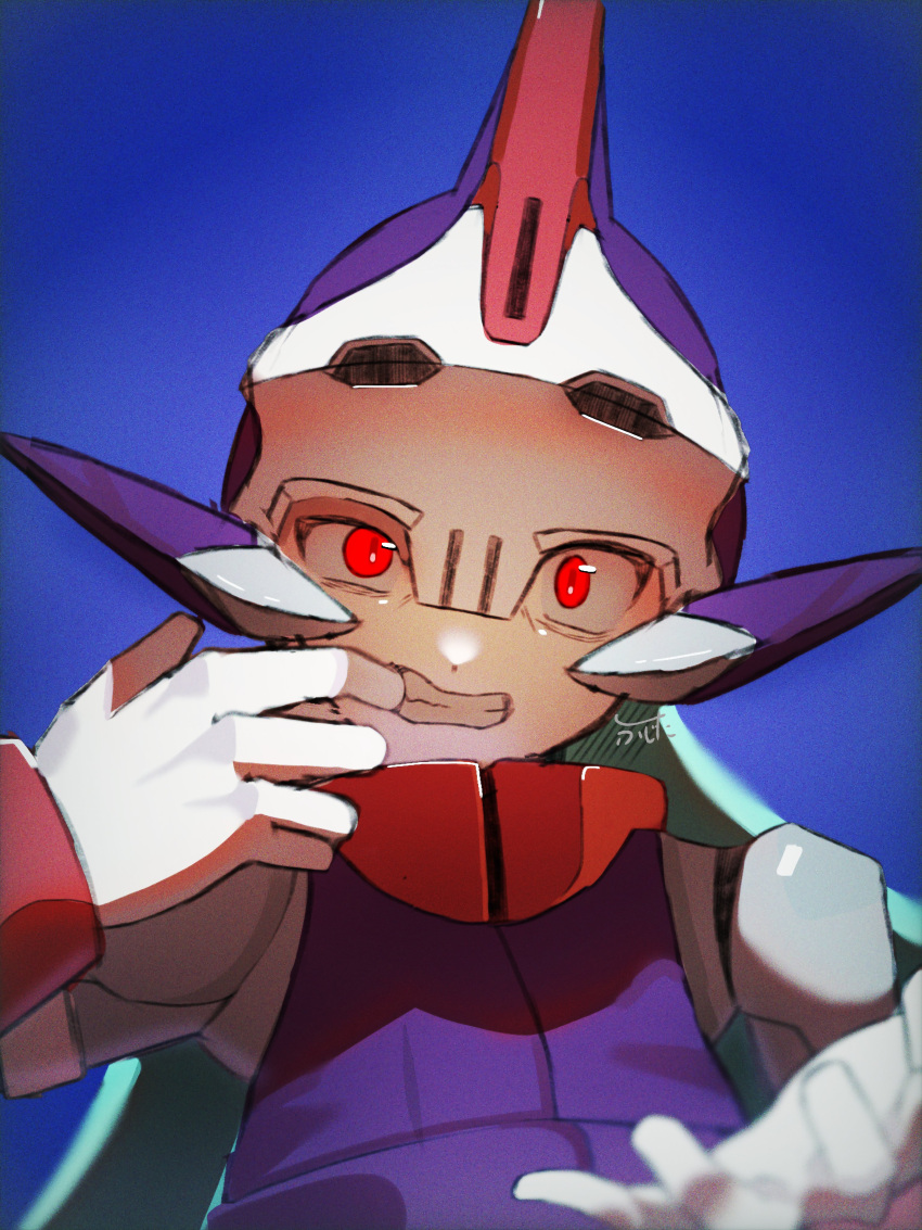 Safebooru - 1boy absurdres aqua hair armor blue background helmet ...