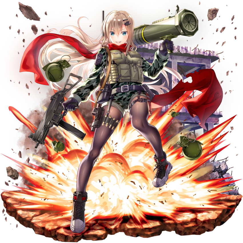 Safebooru - 1girl ammunition pouch artist request belt belt buckle belt pouch black belt black ...