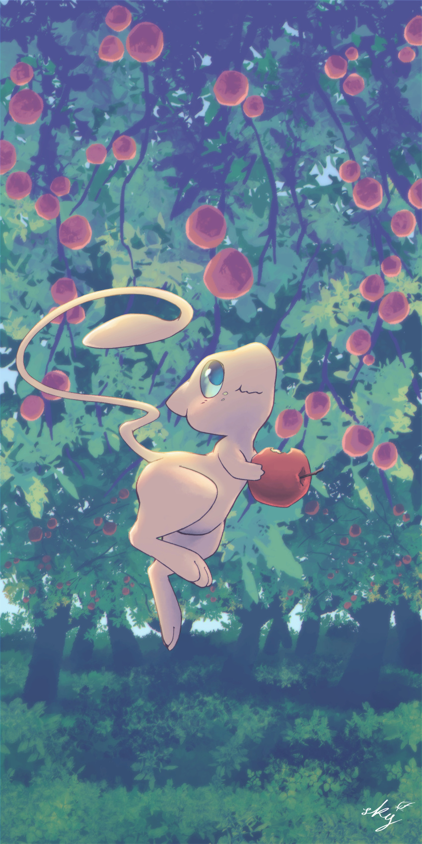Safebooru - :t absurdres apple closed mouth commentary day food food on ...