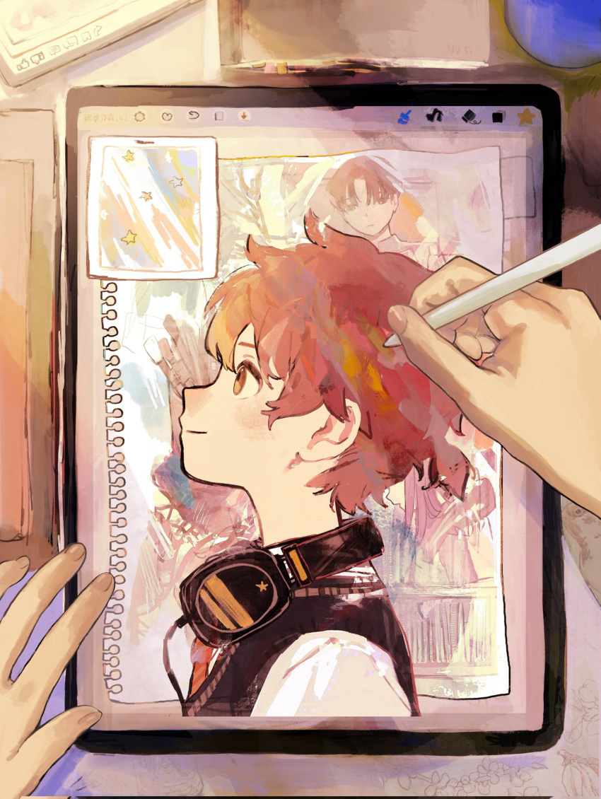 Safebooru - 1other 2boys asaya kanata drawing (object) drawing tablet ...