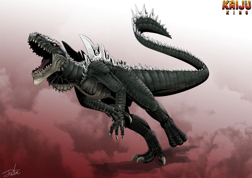 Safebooru - absurdres claws digitigrade dinosaur english text full body ...