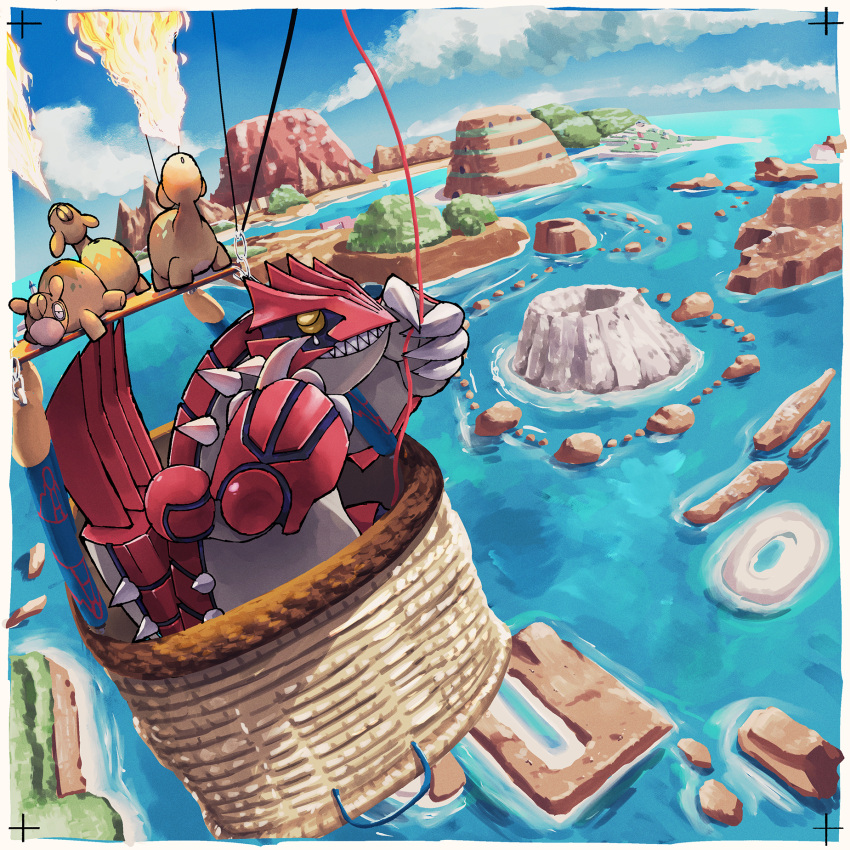 Safebooru - aircraft border claws clouds commentary request day fire ...