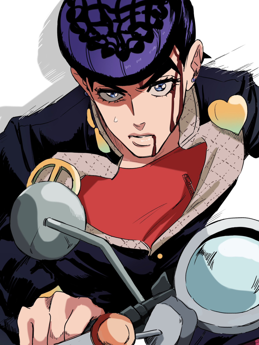 Safebooru - 1boy black hair bleeding from forehead blood blood from ...