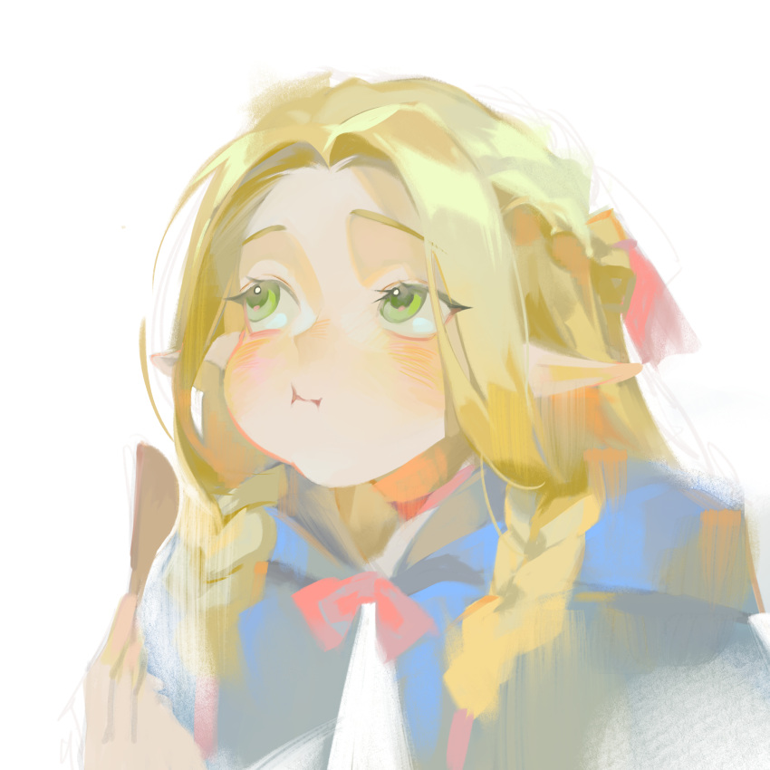 Safebooru - 1girl blonde hair braid capelet chewing choker dungeon ...