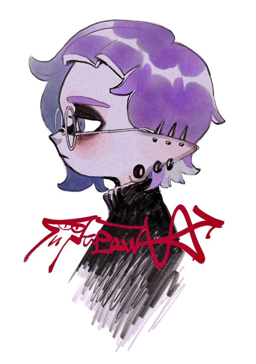 Safebooru - 1boy asymmetrical hair black shirt closed mouth cropped ...