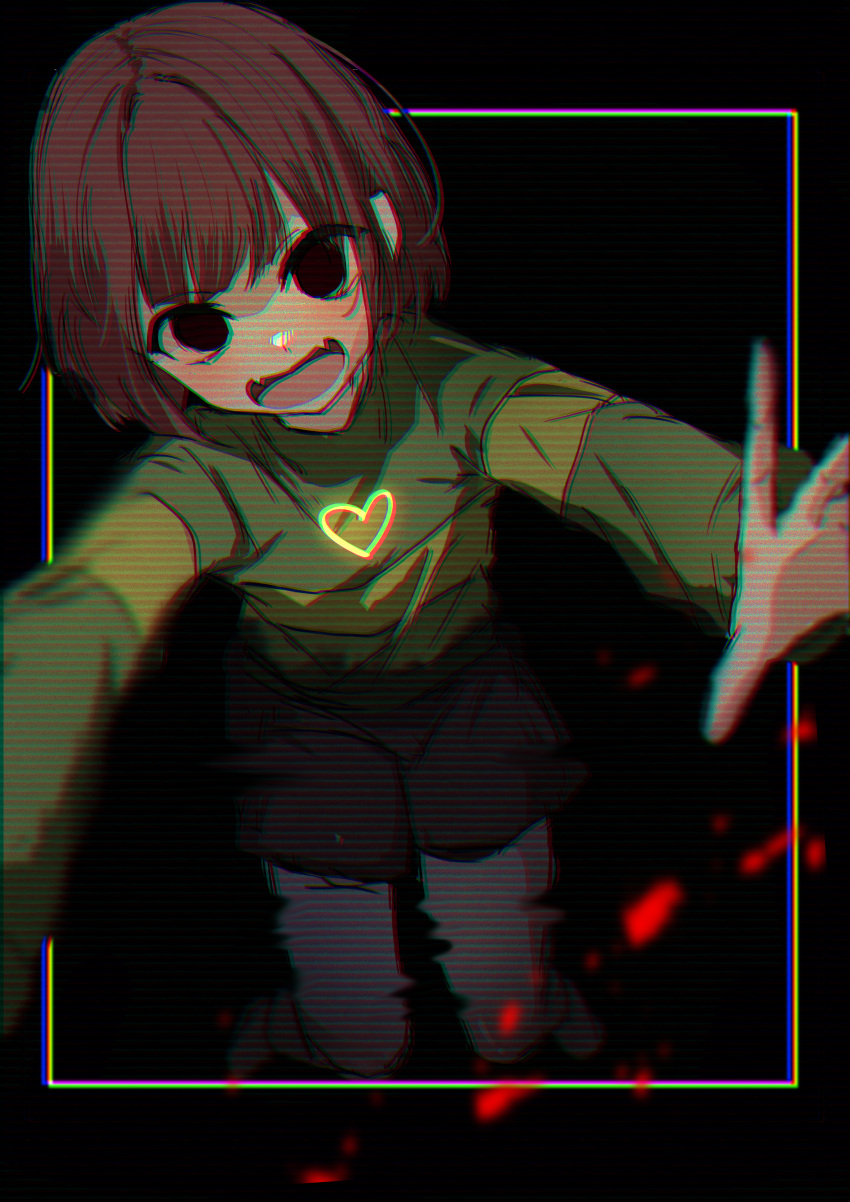 Safebooru - 1other absurdres black eyes bob cut brown hair brown shorts ...