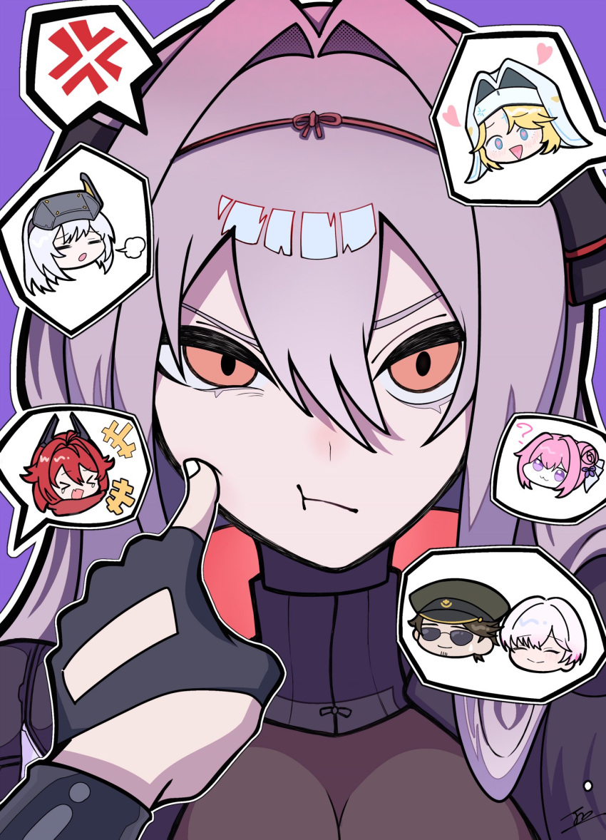 Safebooru - :3 ? anger vein angry black gloves blonde hair blue eyes ...