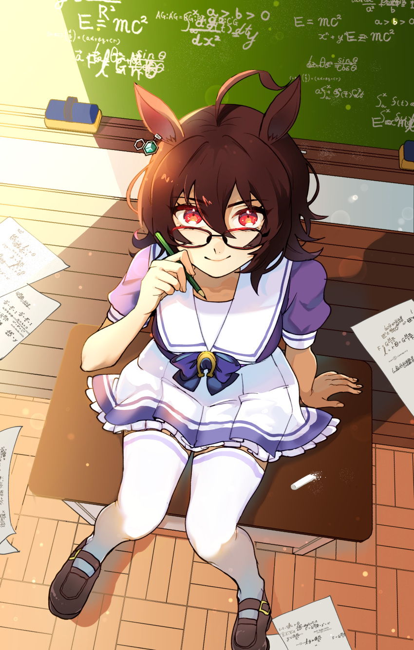 Safebooru - 1girl absurdres agnes tachyon (umamusume) ahoge animal ears brown footwear brown ...