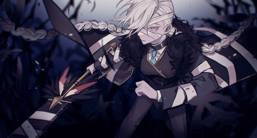 Safebooru - 1girl absurdres bandages black coat black pants black vest ...