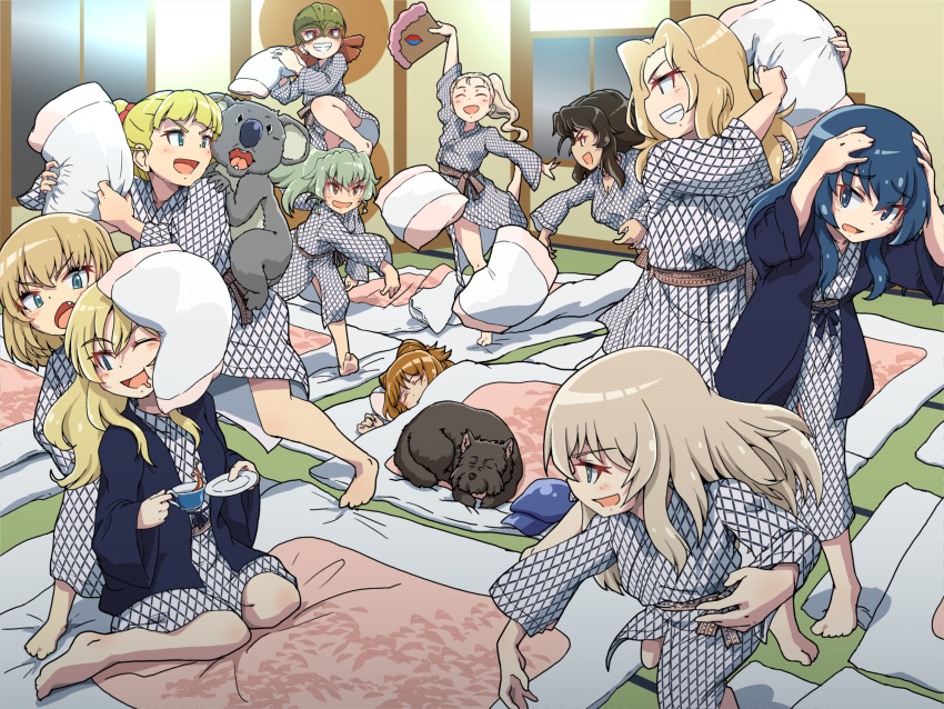 Safebooru - 6+girls absurdres alternate hairstyle anchovy (girls und ...
