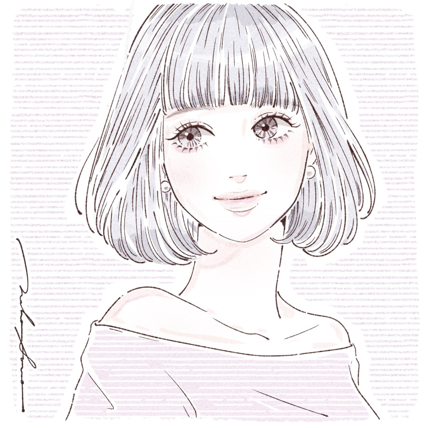 Safebooru 1girl Bare Shoulders Blunt Bangs Brown Eyes Collarbone 8235