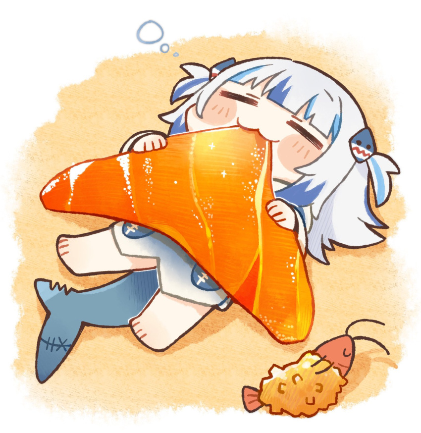 Safebooru - 1girl :3 barefoot blunt bangs blush stickers chibi closed ...