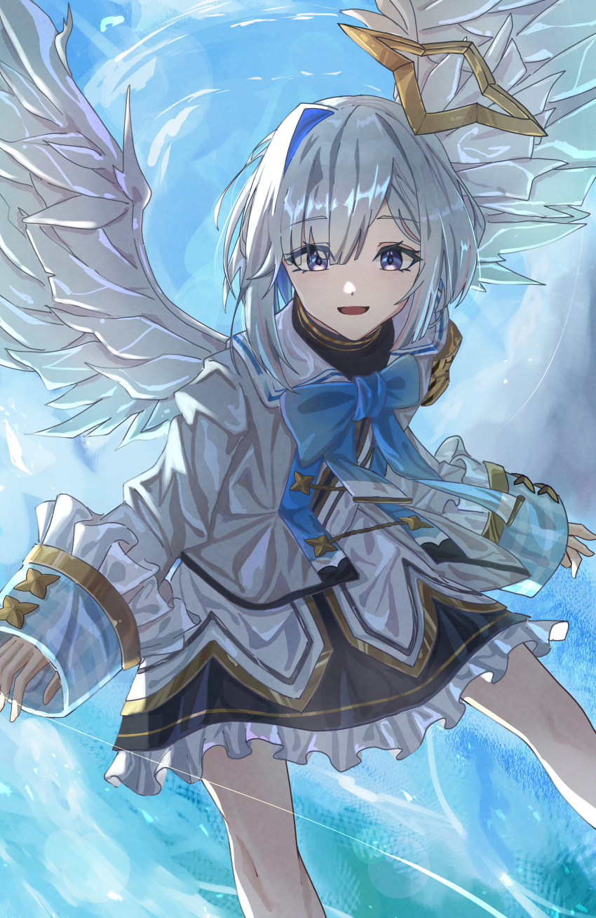 Safebooru - 1girl :d absurdres amane kanata amane kanata (1st costume) angel angel wings ...