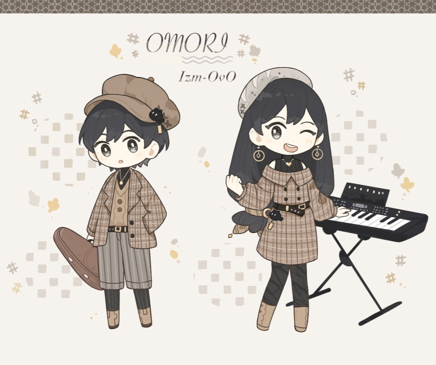 Safebooru - 1boy 1girl alternate costume artist name black eyes black ...