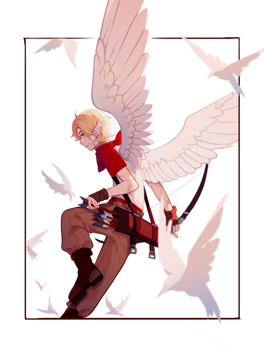 Safebooru - 1boy absurdres ahoge animal animification arrow (projectile) bird bird boy bird ...