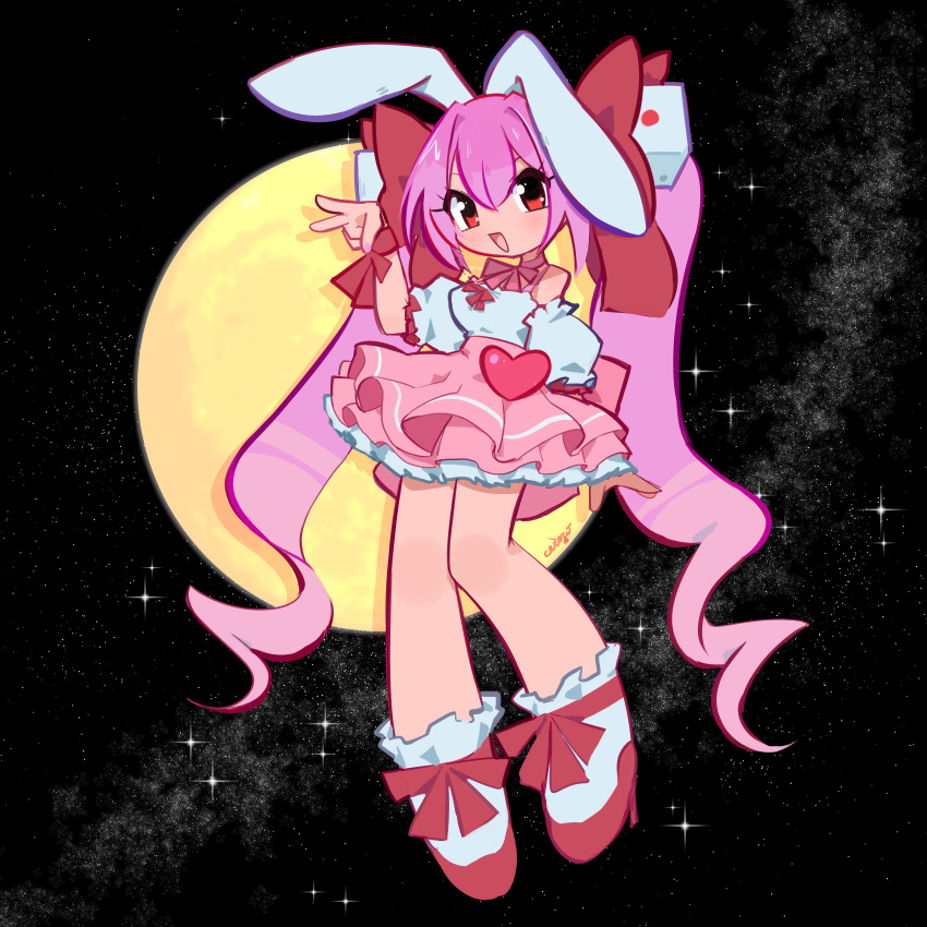 Safebooru - 1girl animal ears blush bow ceroro choker di gi charat dice dice hair ornament dress ...