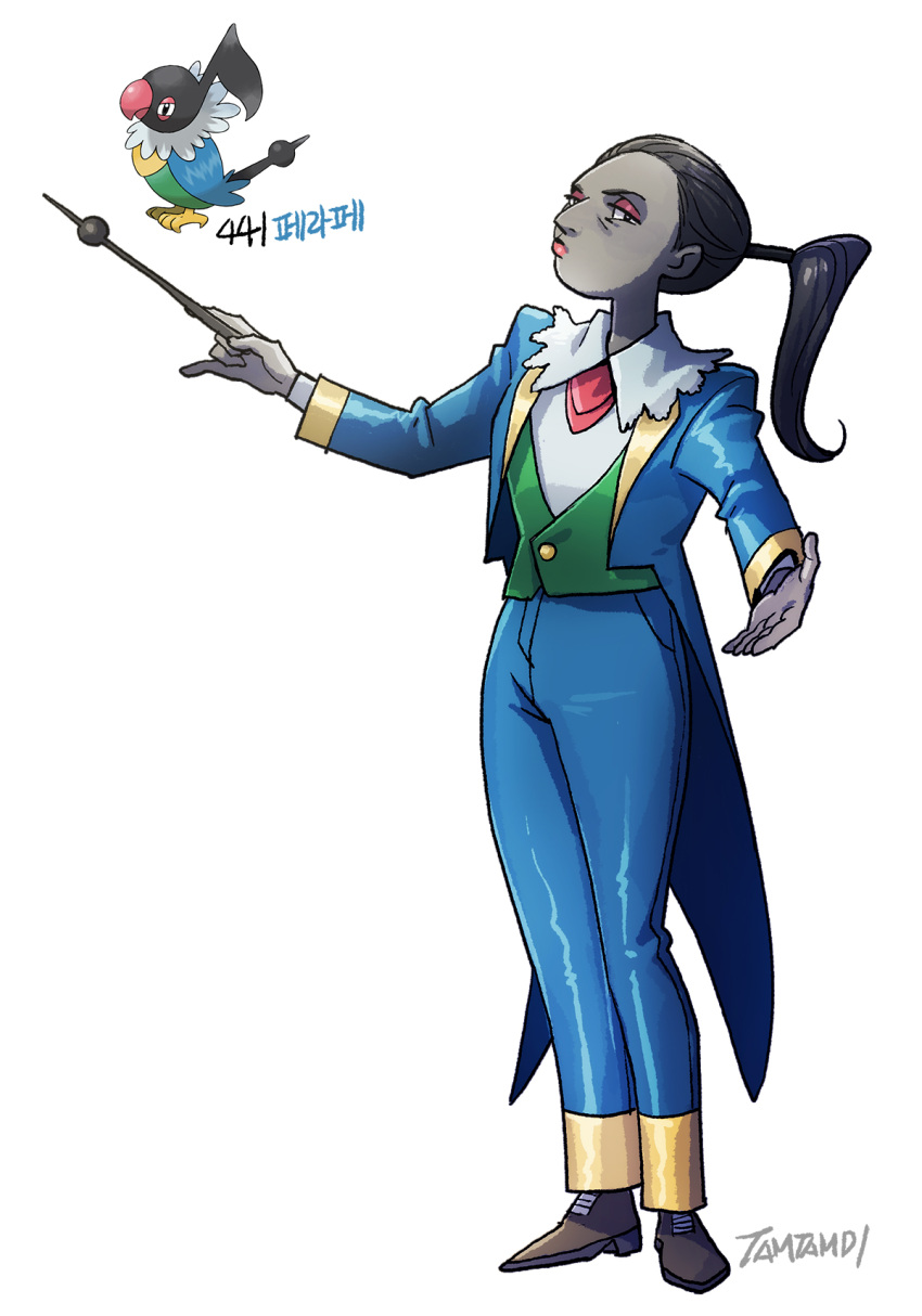 Safebooru - 1girl ascot blue jacket blue pants chatot collared shirt ...