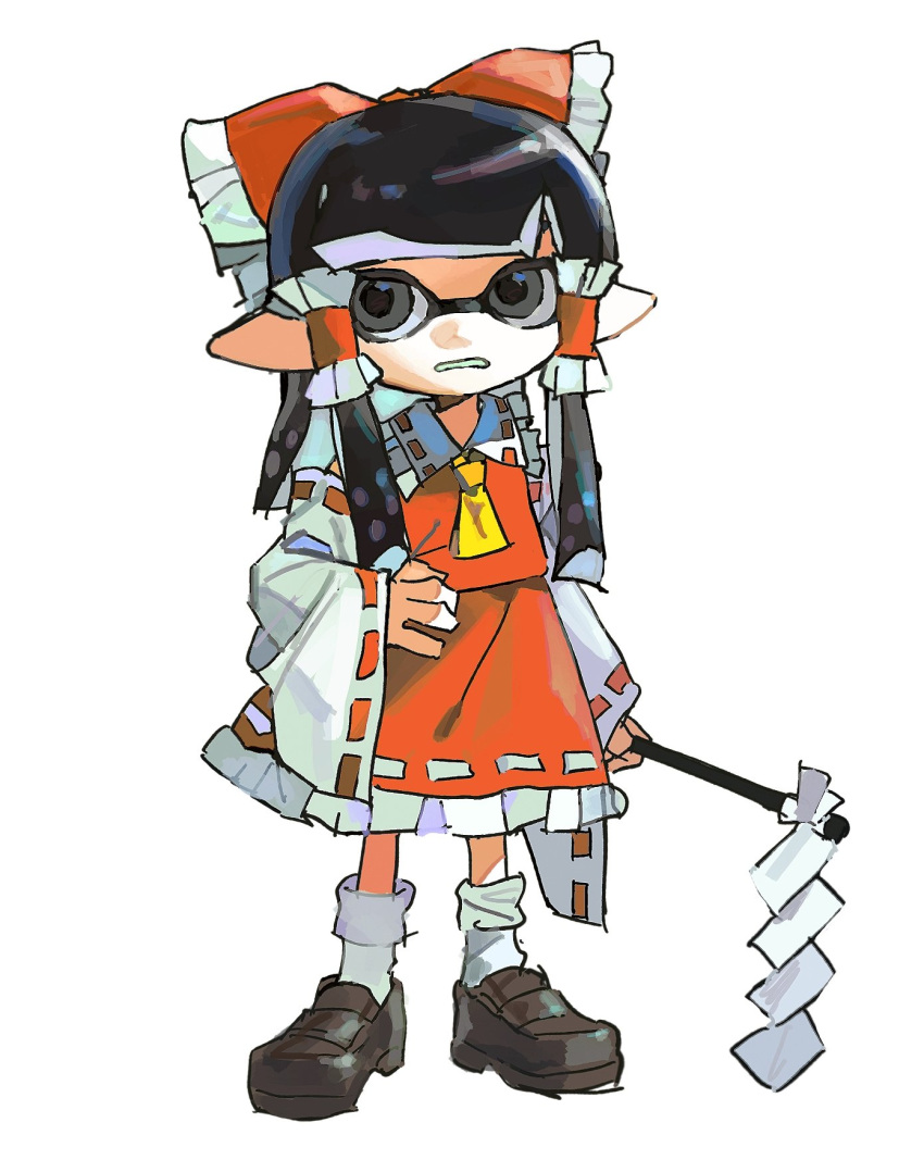 Safebooru - 1girl alternate species blunt bangs bow brown footwear ...