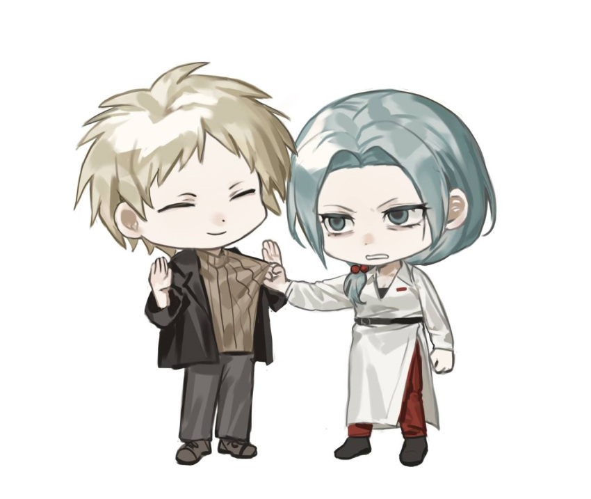 Safebooru - 1boy 1girl aqua eyes aqua hair atou haruki belt black belt ...